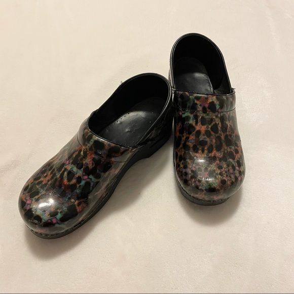 Dansko | Shoes | Dansko Multicolor Cheetah Print Leather Clogs 4 | Poshmark